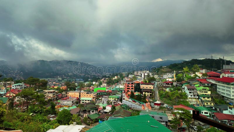 Hyperlapse of the Cloudscape Over Baguio City Houses in the Philippines ...