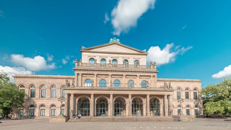 Hyperlapse of Hanover State Opera or Staatsoper Hannover Front View ...