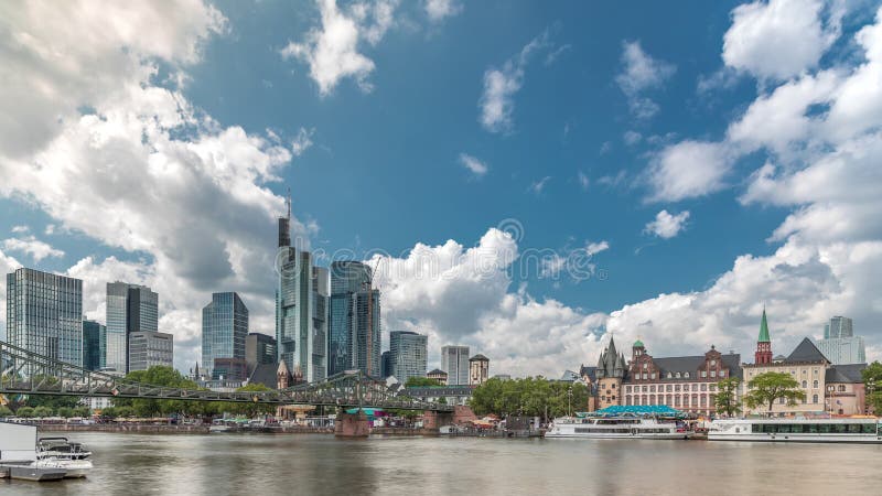 Hyperlapse of the Historical Eiserner Steg or Iron Bridge Over the Main ...