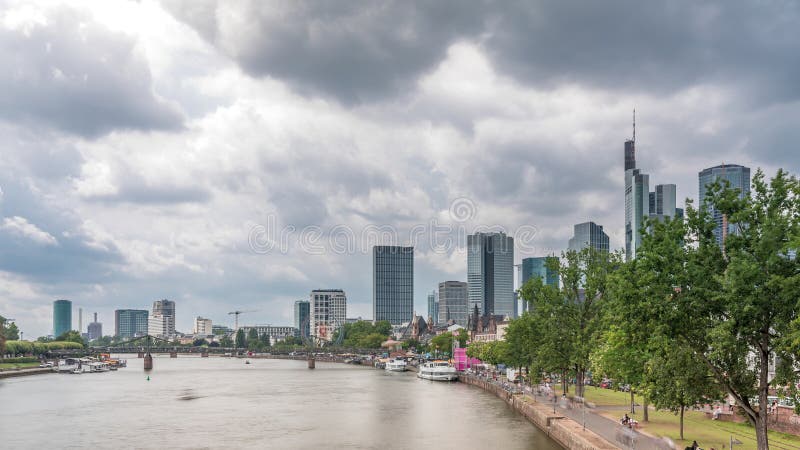 Hyperlapse of the Historical Eiserner Steg or Iron Bridge Over the Main ...