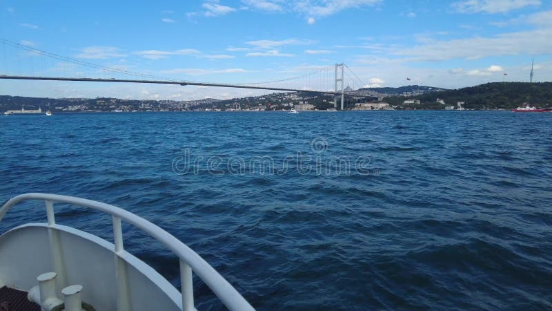 Hyperlapse Shot of Bosphorus Bridge Shot from a Boat Stock Footage ...