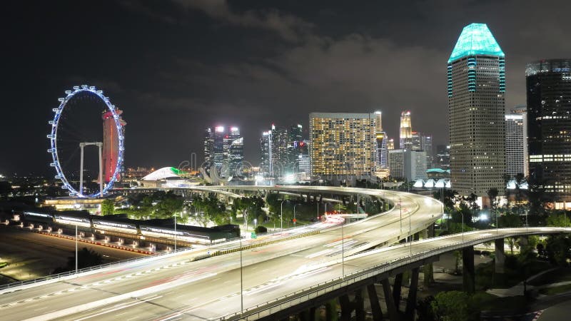 Hyperlapse Shot of the Traffic Along Benjamin Shearse Bridge. Stock ...