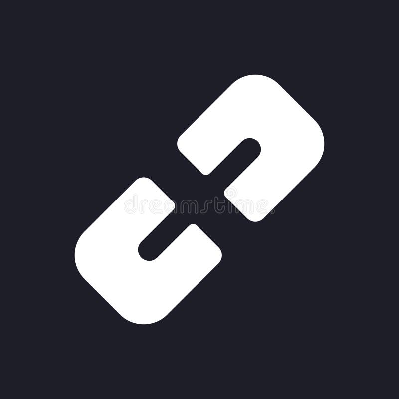 Hyperlink Dark Mode Glyph Ui Icon Stock Vector - Illustration of black ...