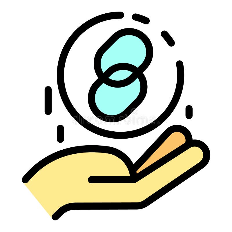 Hyperlink in the Hand Icon Color Outline Vector Stock Vector ...