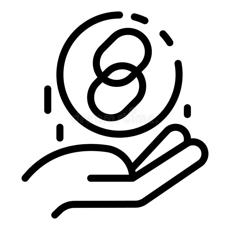 Hyperlink in the Hand Icon, Outline Style Stock Vector - Illustration ...