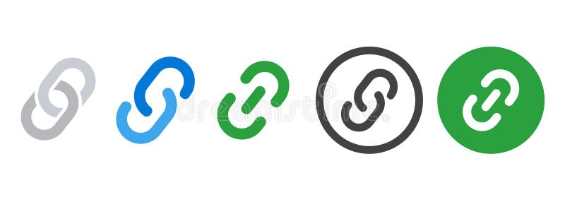 Hyperlink Link Chain Symbol Icon Set Collection Attachment Stock Vector ...