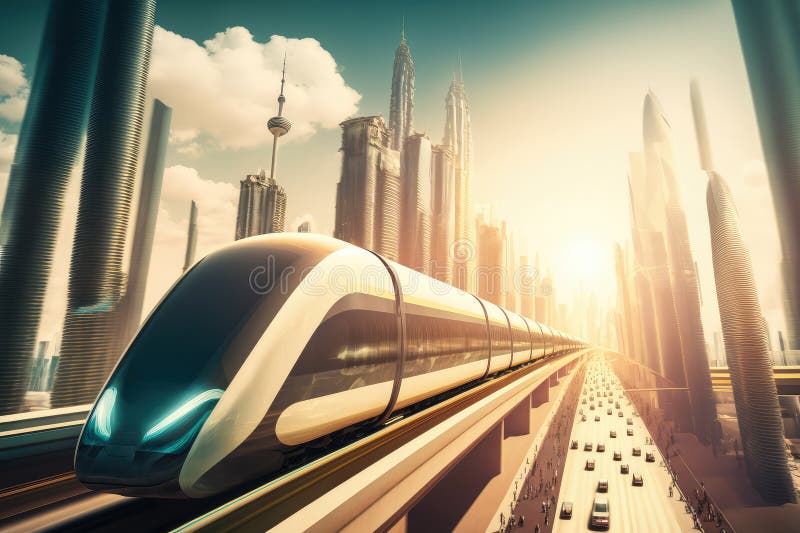 Hyperloop City Skyline Stock Illustrations – 84 Hyperloop City Skyline ...