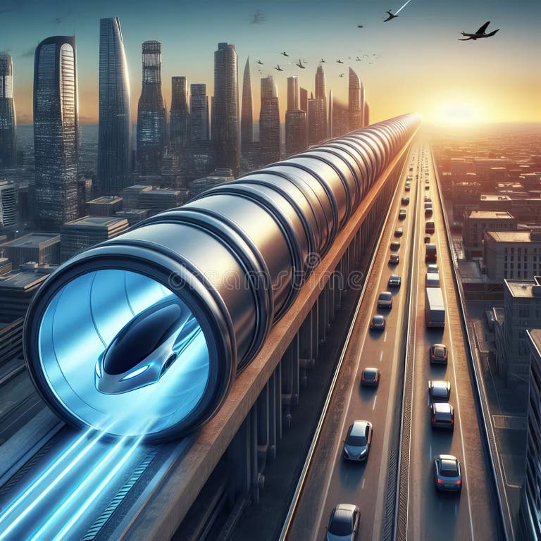 Hyperloop Transportation System a System that Uses Vacuum Seale Stock ...