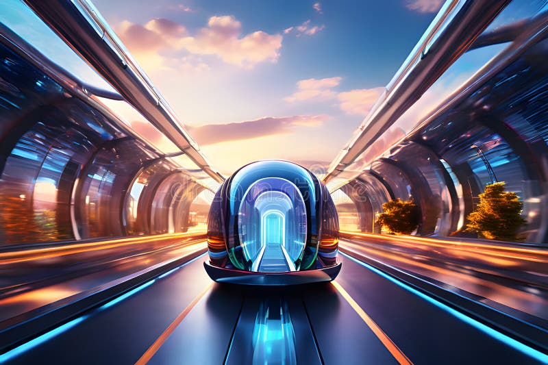 Hyperloop Travel Capsule stock illustration. Illustration of next ...