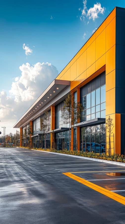 Hypermarket Exterior View stock illustration. Illustration of shopping ...