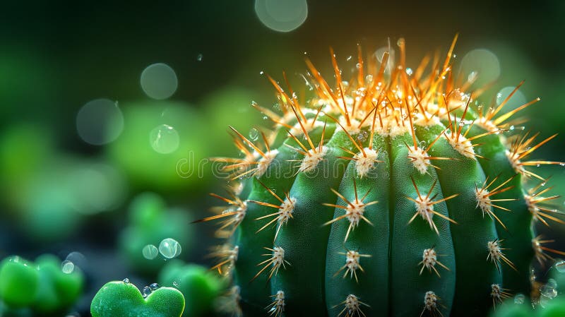 Hyperreal Close Up Cactus Tiny Stock Illustration - Illustration of ...