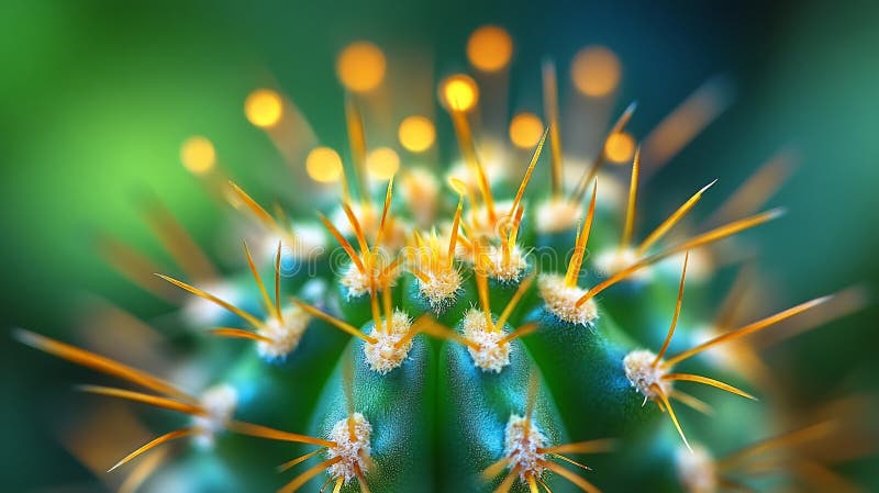 Hyperreal Close Up Cactus Tiny Stock Illustration - Illustration of ...