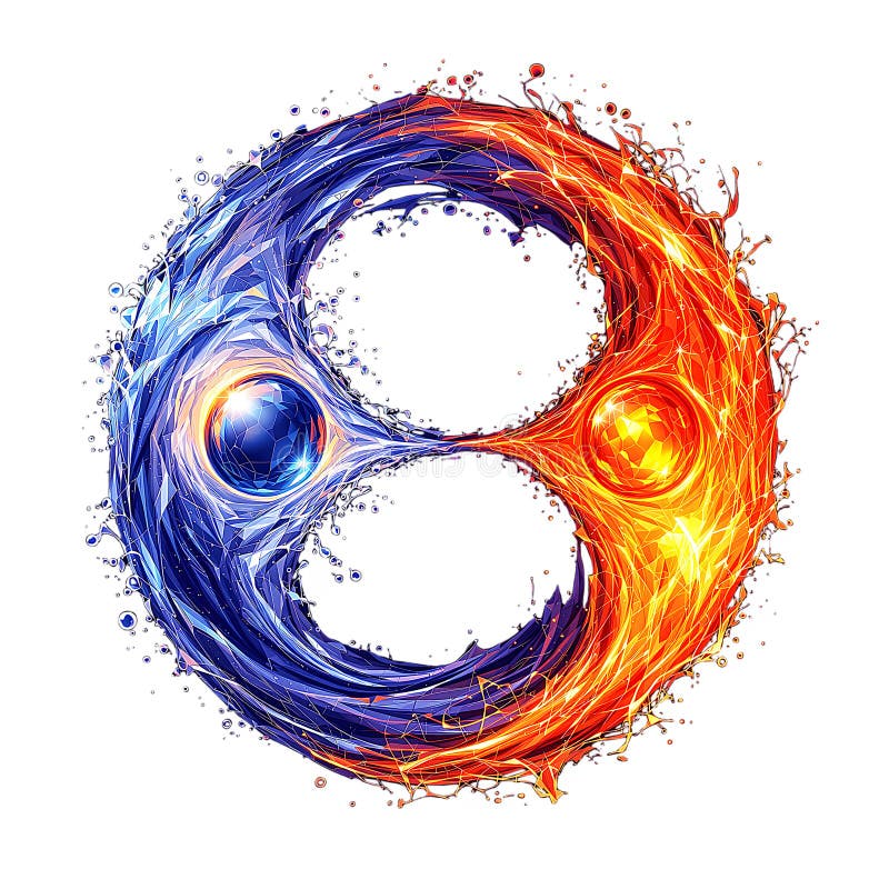 Hyperreal Yin Yang of Fire and Water – PNG Icon with Transparent ...