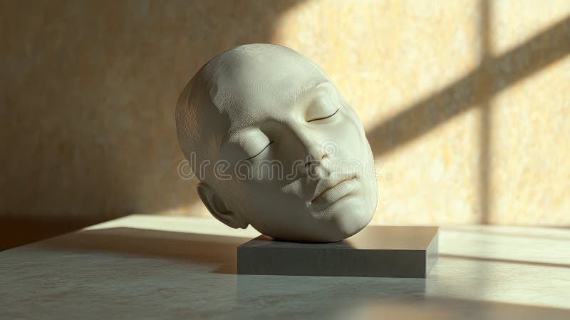 Hyperrealism head on table stock illustration. Illustration of ...