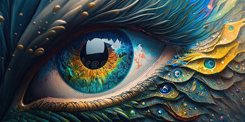 Hyperrealistic Abstract Close-up Renaissance Psychedelic Stock Photo ...