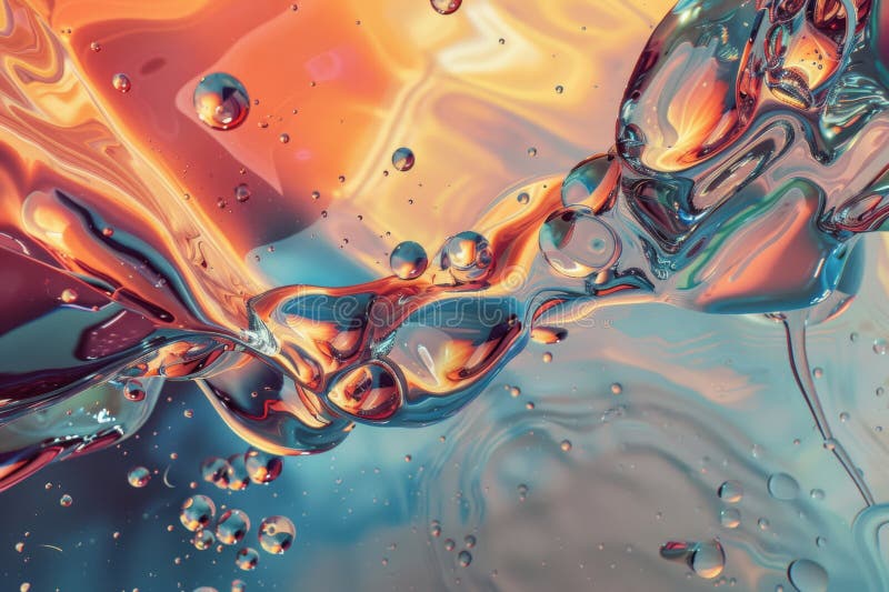 Hyperrealistic Abstract Liquid Elements in Vibrant Hues Stock Image ...