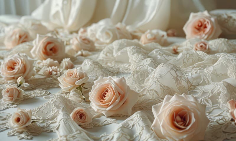 Bunch roses on table stock illustration. Illustration of decorative ...