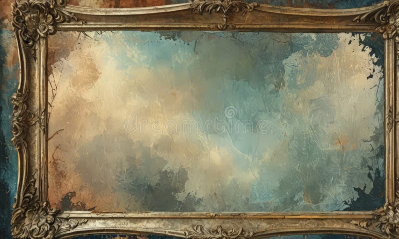 Picture Frame with Painting on it Stock Illustration - Illustration of ...