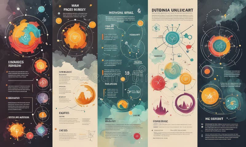 The planets infographic stock illustration. Illustration of textured ...