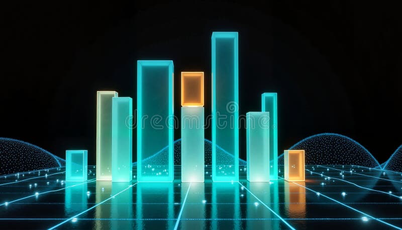 Hyperrealistic Bar Graphs Displaying Increasing Financial Data ...