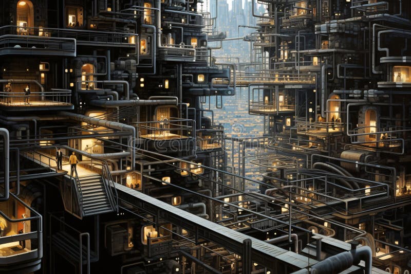 Hyperrealistic Big Data Illustration of the Future Stock Illustration ...