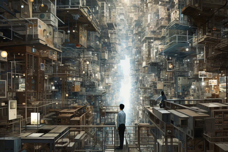 Hyperrealistic Big Data Illustration of the Future Stock Illustration ...