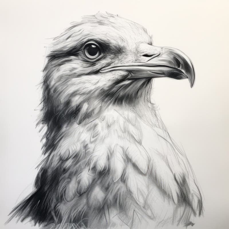 Hyperrealistic Black and White Bird Drawing: 8k Resolution Artwork ...