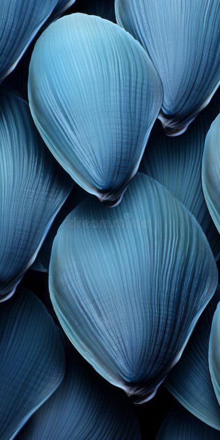 Hyperrealistic Blue Shells Detailed Botanical Abstractions Stock ...