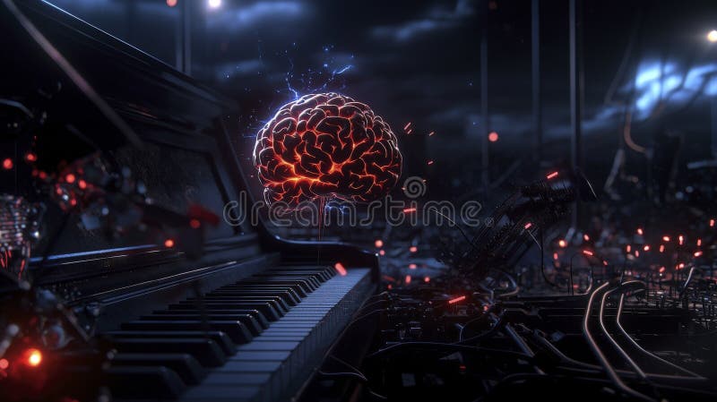 Hyperrealistic Brain Concept in Futuristic Setting Art Installation ...