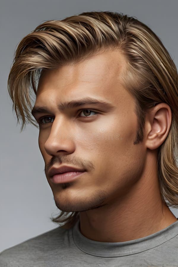 Mullet Haircut Close-Up: Hyperrealistic Modern Profile with Unique ...