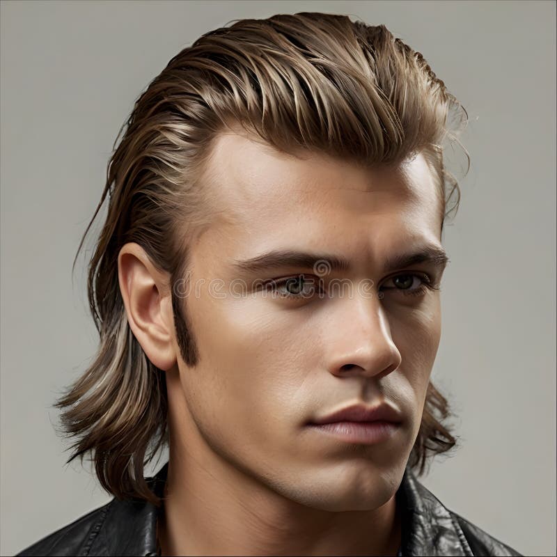 Mullet Haircut Close-Up: Hyperrealistic Modern Profile with Unique ...