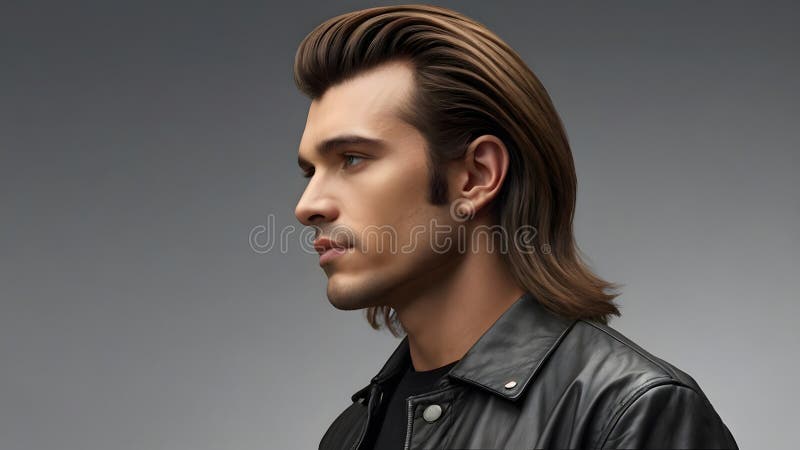Mullet Haircut Close-Up: Hyperrealistic Modern Profile with Unique ...