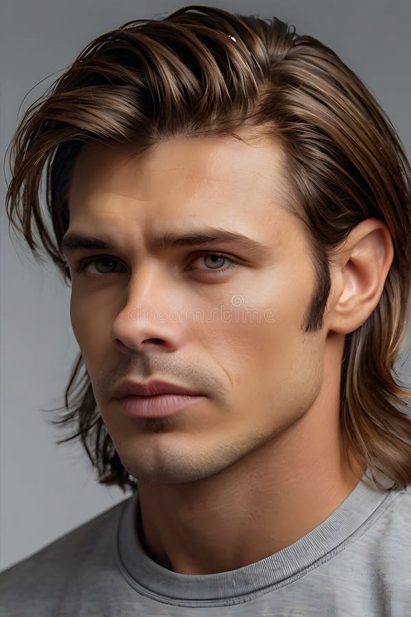 Mullet Haircut Close-Up: Hyperrealistic Modern Profile with Unique ...