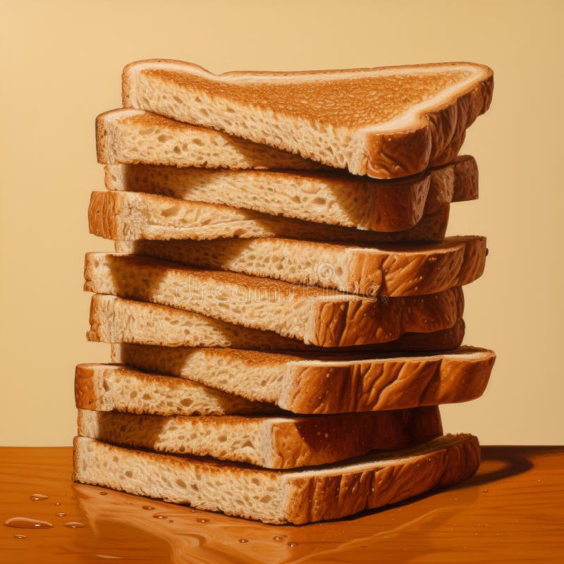 Artistic Toast Stack on Brown Background Stock Illustration ...