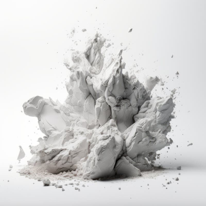 Hyperrealistic Composition: Exploding White Powder on a Balanced ...