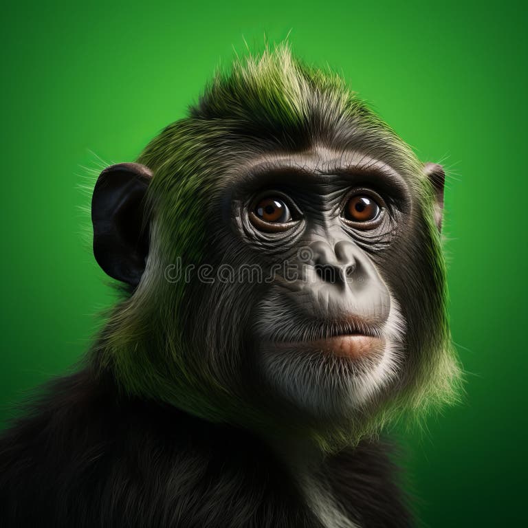 Hyperrealistic 3d Render of a Muscular Monkey with Green Mohawk Stock ...