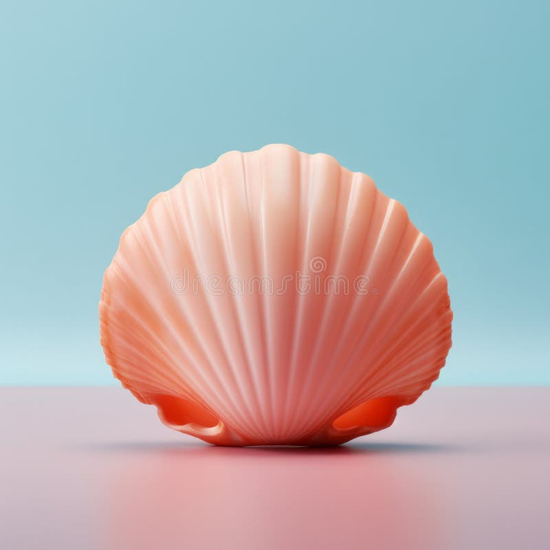 Hyperrealistic 3d Render of Pink Shell on Color Background Stock ...