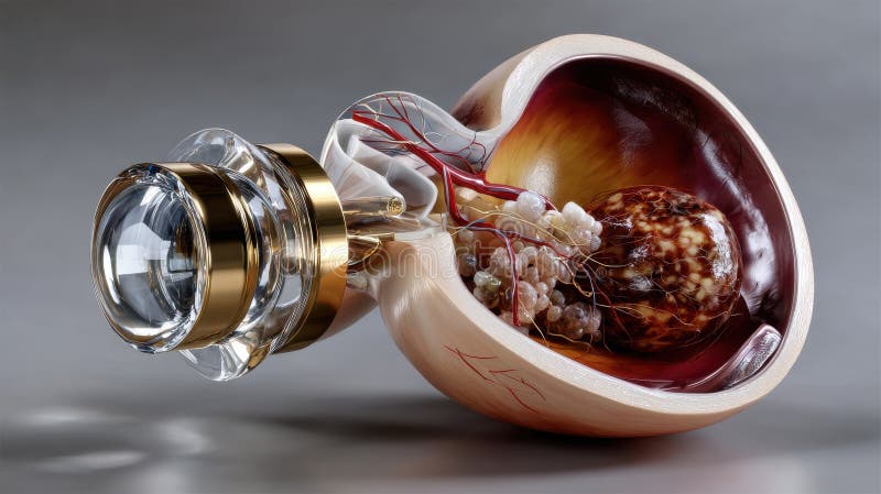 A Hyperrealistic 3D Rendering of a Human Eye Cross-section with Nerves ...