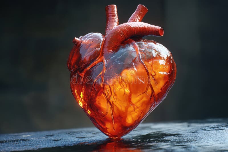 Hyperrealistic Depiction of a Beating Heart with Intricate Textures and ...