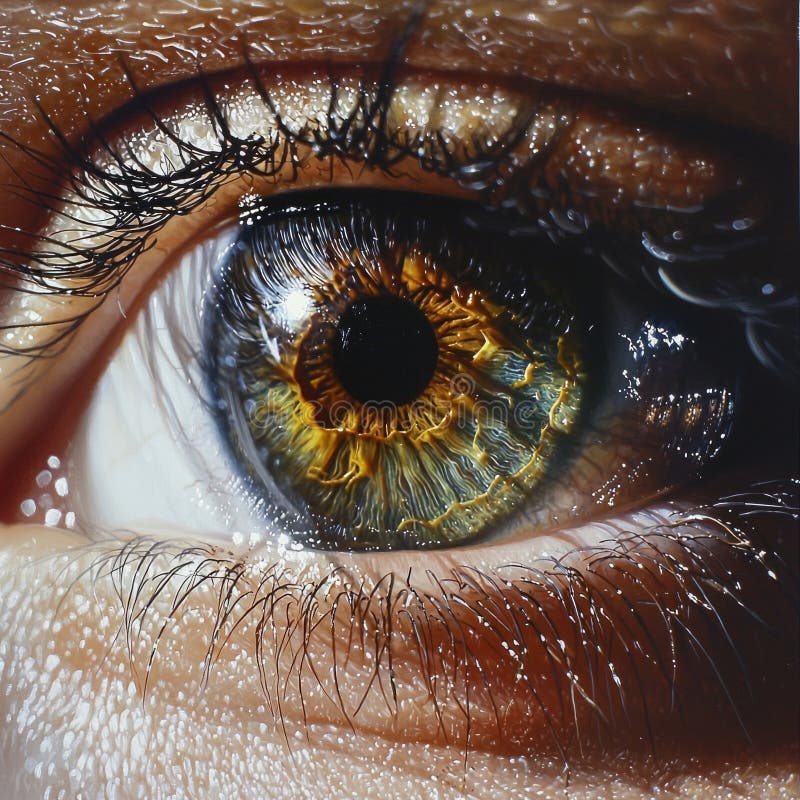 Hyperrealistic Close-up of a Human Eye Showcasing Detailed Iris ...