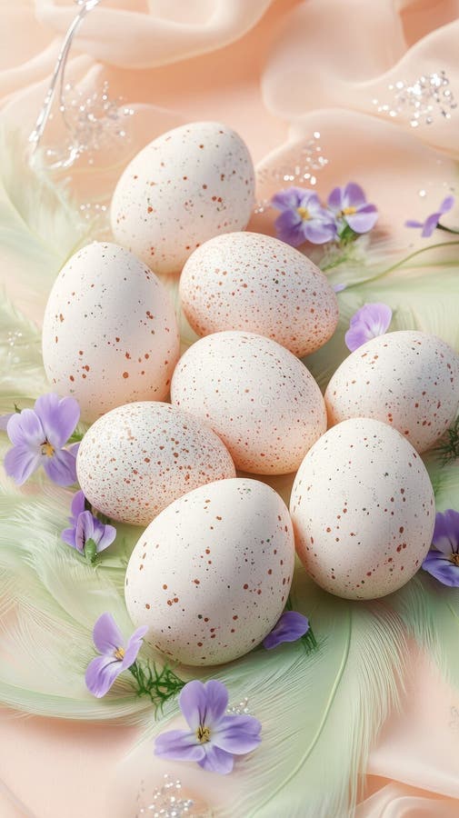 Hyperrealistic Easter Egg Arrangement with Watercolor Effect Luxurious ...