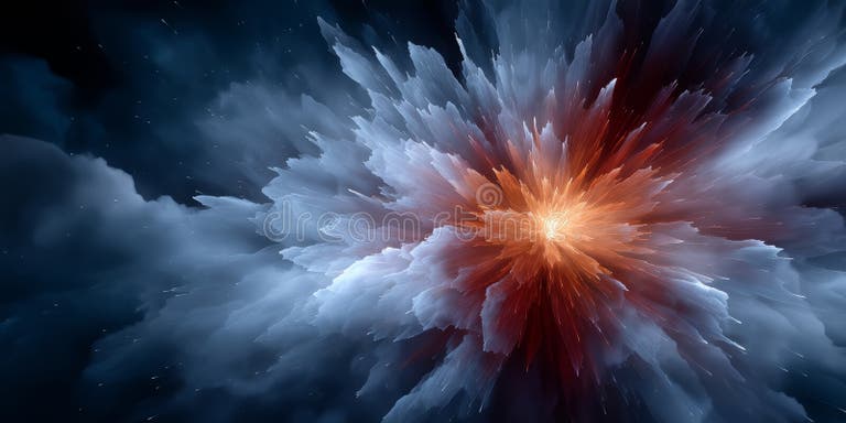 Hyperrealistic Explosion of Magnetic Particles Emanating Outward with ...