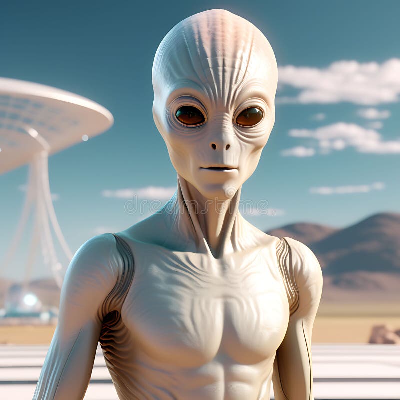 Hyperrealistic Extraterrestrial Encounter: Friendly Male Being in 4K ...