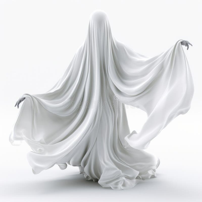Hyperrealistic Fantasy Ghost on White Isolated Background Stock ...