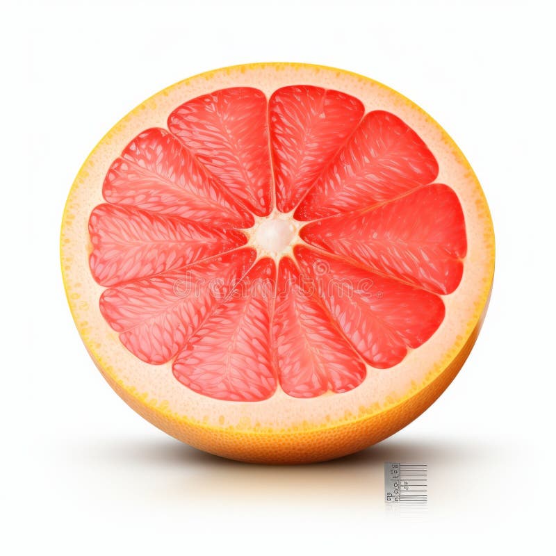 Hyperrealistic Grapefruit Half Cut on White Background Stock ...