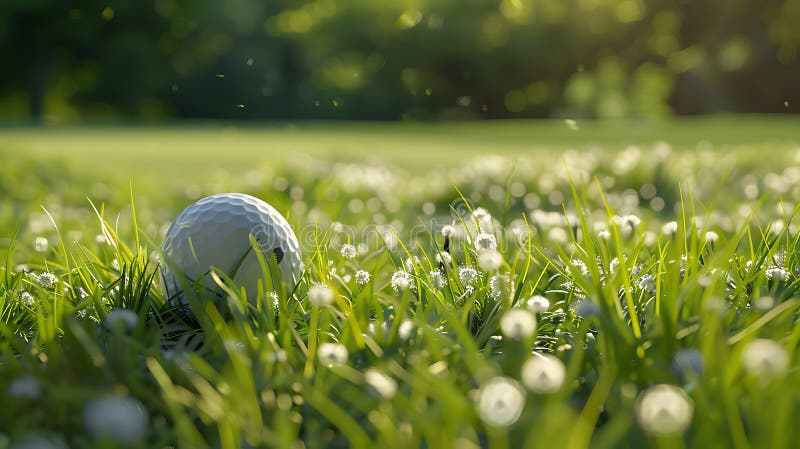 Hyperrealistic Grass Texture with a Golf Ball in Focus Stock ...