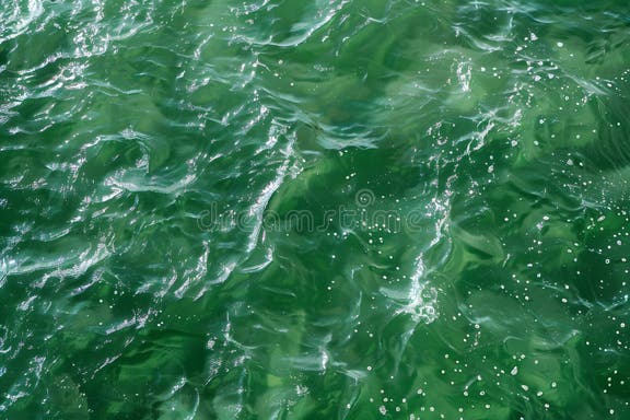 Hyperrealistic Green Water Surface Top View Stock Illustration ...