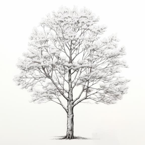 Hyperrealistic Hand Drawing of a Beech Tree by Son Stock Illustration ...