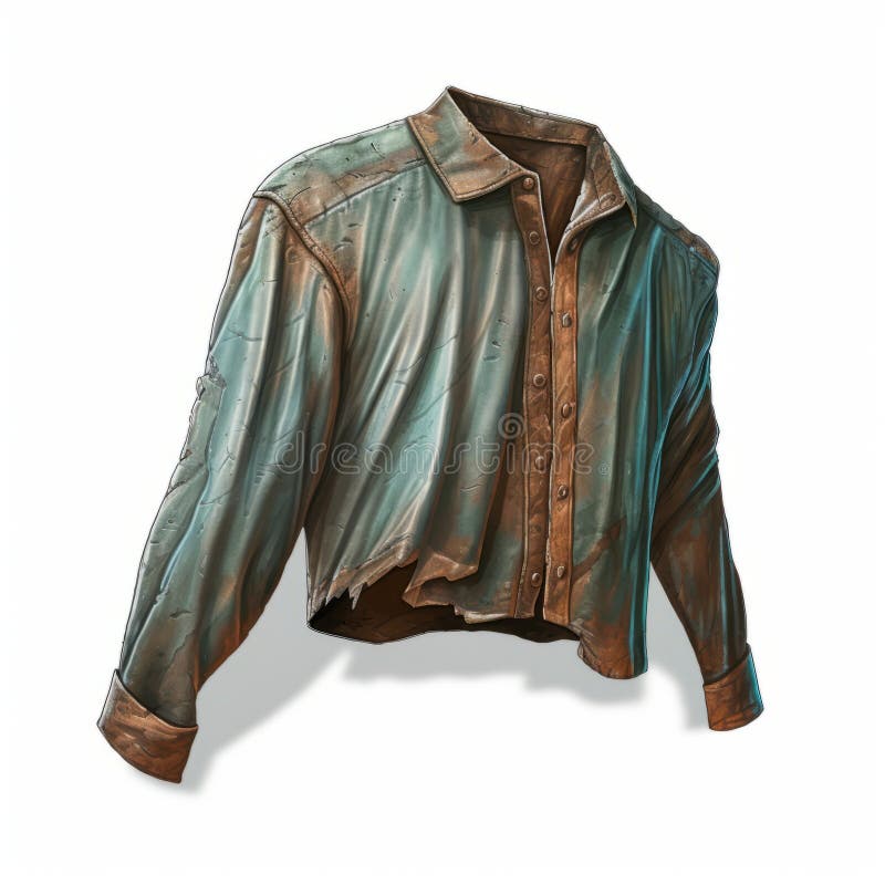 Hyperrealistic Illustration of a Dirty Brown Jacket in 2d Game Art ...