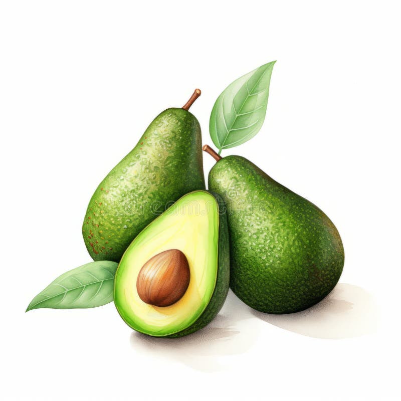 Hyperrealistic Illustrations of Avocado Pair with Detailed Character ...
